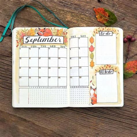 13 September Fall Theme Bullet Journal Inspirations