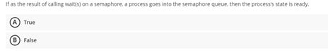 Solved If As The Result Of Calling Waits On A Semaphore A