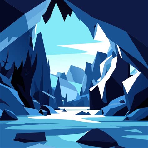 Premium Vector Cave Ice Vector Illustration