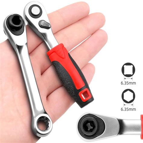 Double Ended Quick Hex Torque Spanner Set Mini 14 Ratchet Wrench Tool