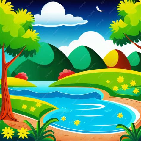 Premium Ai Image Cartoon Background Nature For Animation