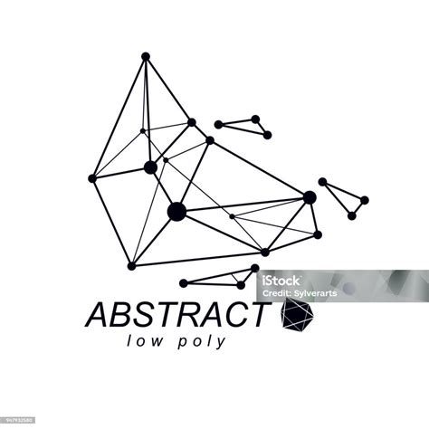 Bentuk Geometris Vektor Abstrak Bentuk 3d Teknologi Komunikasi Lambang