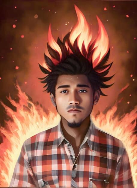 Premium Vector Cool Modern Flame Haired Man Vector