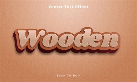 Efecto De Texto D Editable De Estilo De Madera Vector Premium Premium