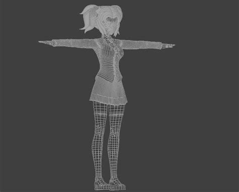 3d Model Japanese Girl Vrchat Avatar Vr Ar Low Poly Cgtrader