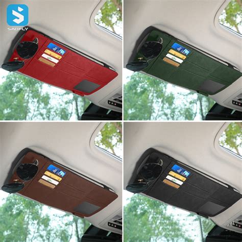 Car Glasses Clip Car Interior Sun Visor Multi Function Card Storage Fur