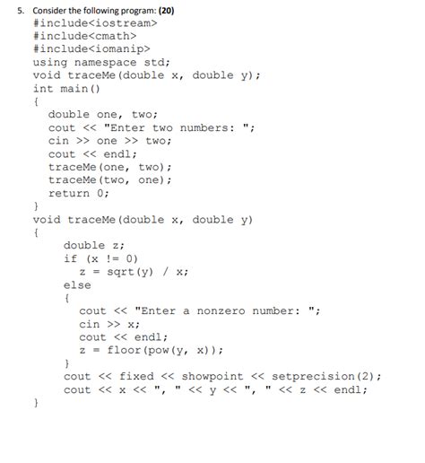 Solved Consider The Following Program Include Chegg