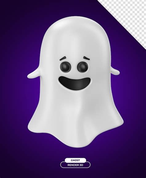 Fantasma Feliz Para Halloween Ilustración De Dibujos Animados En 3d Con
