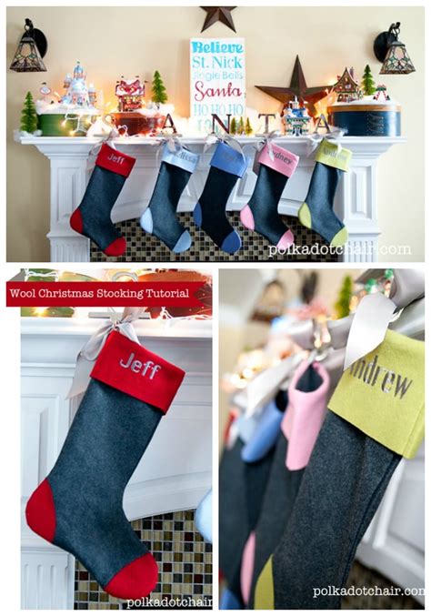 Wool Felt Christmas Stocking Tutorial The Polka Dot Chair
