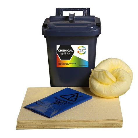35 Litre Chemical Absorbent Spill Kit Small Caddy Bin Great Value