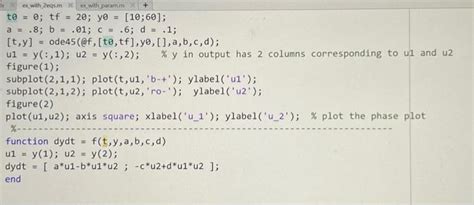 Solved Part A Create A New M File With The Differential