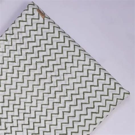Block Printed Zig Zag Cotton Fabric Supplier White At Rs 115meter In