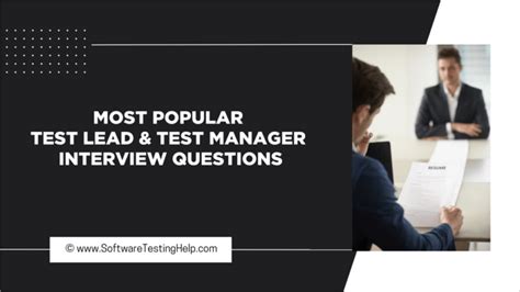 Qa Test Lead And Test Manager Interview Questions