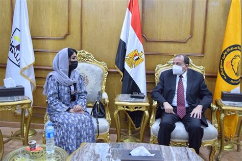 رئيس جامعة بنى سويف يستقبل وفد سفارة الإمارات نتعلم مصري