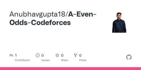 Github Anubhavgupta18a Even Odds Codeforces