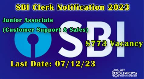 Sbi Clerk Notification 2023 24 Get Cool Tricks