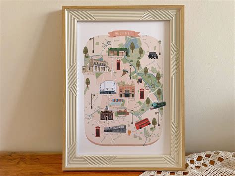 Hackney Map Illustrated Map Of Hackney Hackney Print Etsy Uk