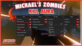 Roblox Michael S Zombies Gui Script Knife Kill Aura Esp Gun Mods And More Lilje Mp Mp