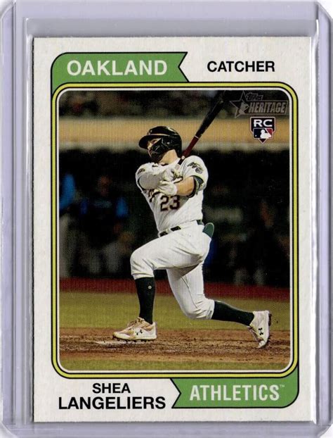 Topps Heritage Shea Langeliers Rookie Oakland Athletics Baseball Card EBay