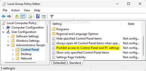 Ways To Disable The Settings App In Windows Password Recovery