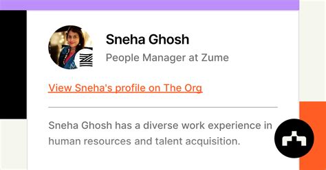 Sneha Ghosh People Manager At Zume The Org