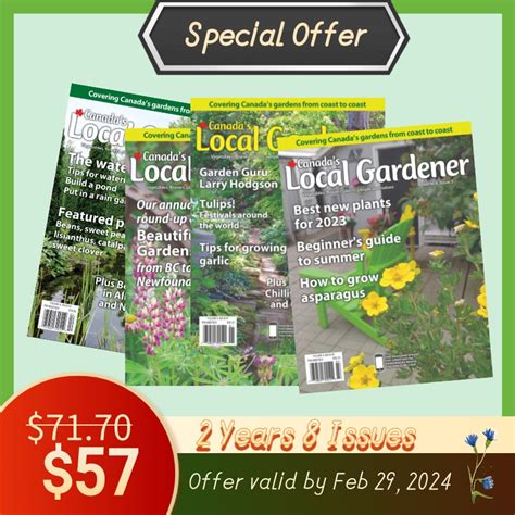 2 Year Subscription For 57 Canadas Local Gardener Magazine