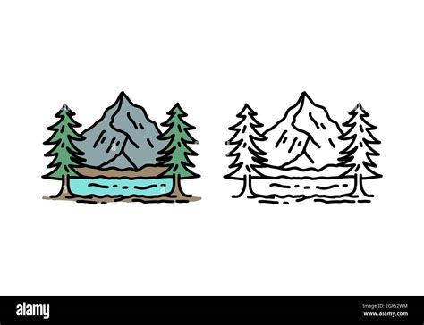 Mountain Tree Line Silhouette