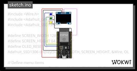 Menu U8g2 Trial 2 Wokwi Esp32 Stm32 Arduino Simulator
