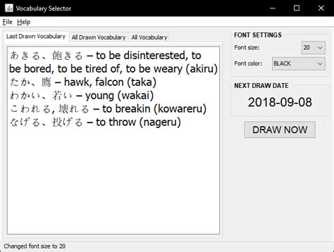 GitHub Glogowskim Vocabulary Selector Program Drawing Vocabulary