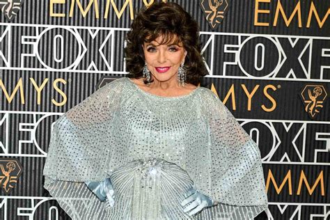 Joan Collins Pulls Off Her Signature Bold Lip At Yes On Emmys Red Carpet And We Are