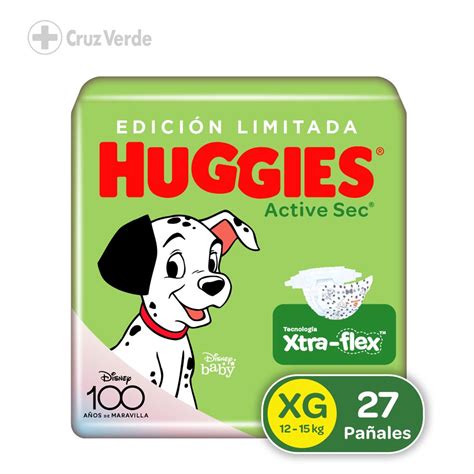 Huggies Pañal Active Sec Dia Jumbo 27 Unidad Talla Xg Cruz Verde