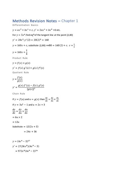 Notes Differentiation Applications Of Differentiation Pdf Derivative Calculus