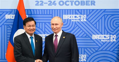 Xvi саммит БРИКС Встреча президента РФ Владимира Путина с президентом Лаоса Тхонглуном