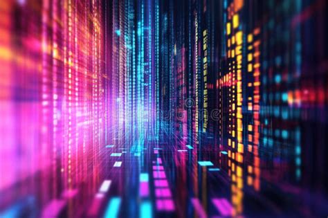 Abstract Data Stream Flowing With Digital Light Information Technology