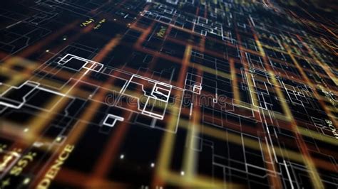 Aerial View Of A Complex Digital Grid Representing Urban Infrastructure And Connectivity At