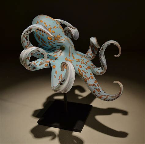 Blue Octopus By Richard Ryan Art Glass Sculpture Artful Home