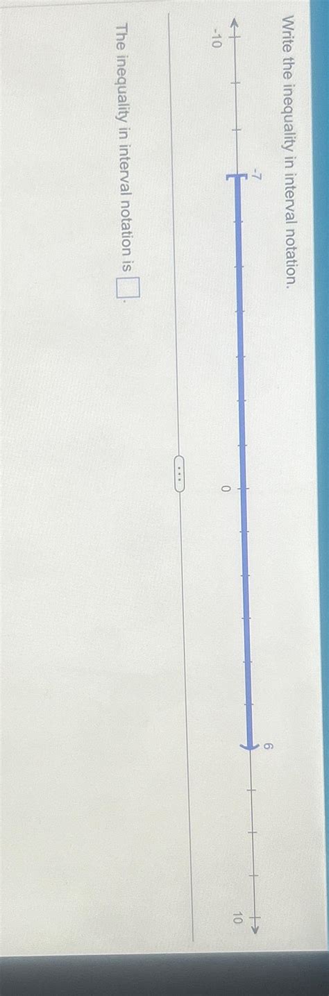 Solved Write The Inequality In Interval Notation The Chegg Com