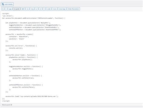 using wavesurfer js on a woocommerce wordpress site · issue 2223