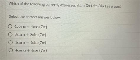 Solved Which Of The Following Correctly Expresses Chegg