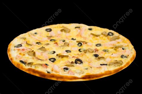 Pizza With Ham Mushroom Olive Photo Background And Picture For Free