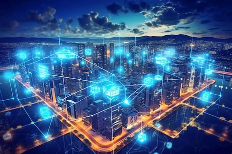 Premium Photo Cinematic Coloring Of Hightech Data Network Color Grids