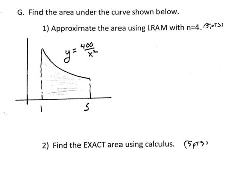 solved g find the area under the curve shown below 1