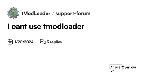 I Cant Use Tmodloader Tmodloader