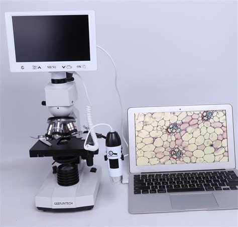 Geefuntech Dual View Compound Monocular Microscope 40x 2500x Magnification With Hd Recording