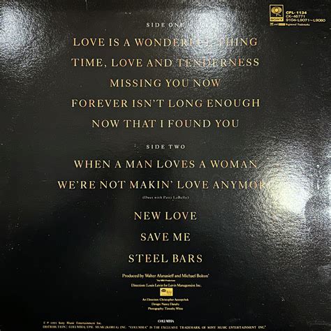 마이클 볼튼 Michael Bolton Time Love And Tenderness 1991