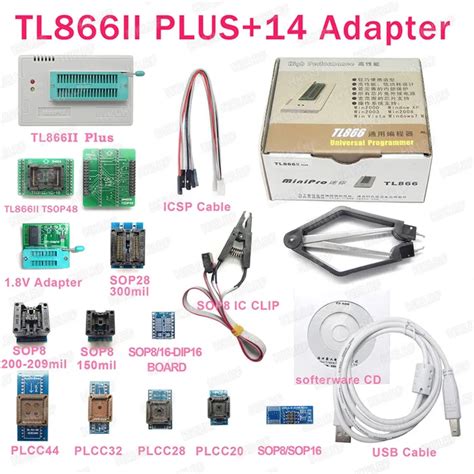 Xgecu Original New Tl866ii Plus Universal Programmer14 Adapterstsop32
