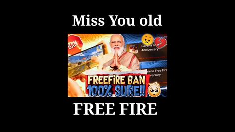 Miss You Old Free Fire😞💔 Free Fire Ban🥺😓 Free Fire Status