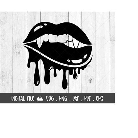 Vampire Teeth Biting Lips Dripping Svg For Cricut Cut Files Inspire