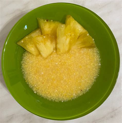 Кукурузная каша 🥣 с ананасом 🍍 на завтрак рецепт с фотографиями