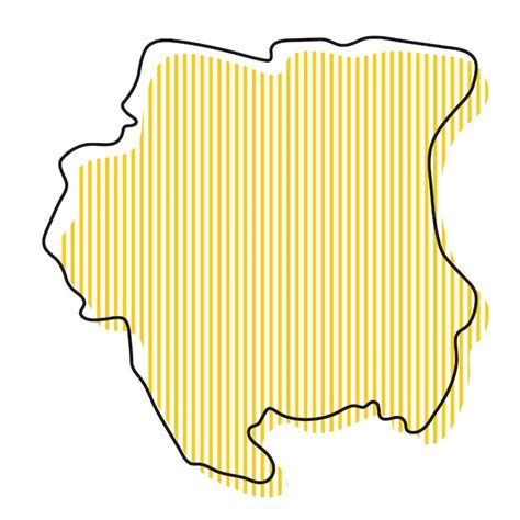 Premium Vector Stylized Simple Outline Map Of Suriname Icon